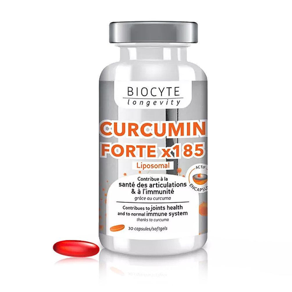 BIOCYTE Curcumin Forte X185 - Santé Articulation et Immunité - 30 capsules