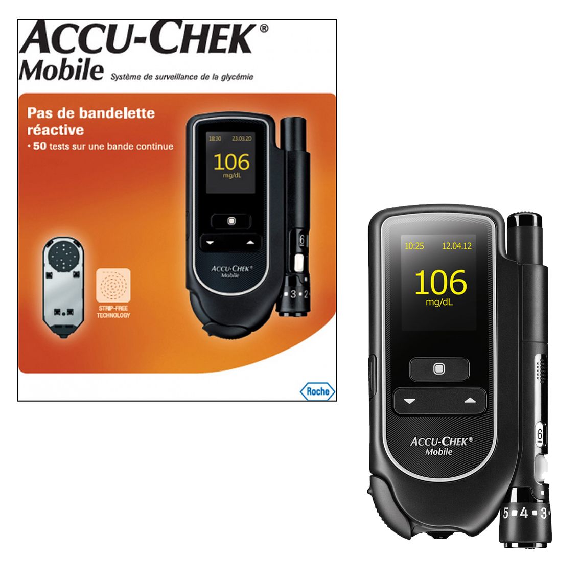 Accu-chek - Mobile - Lecteur de glycémie rapide - ROCHE