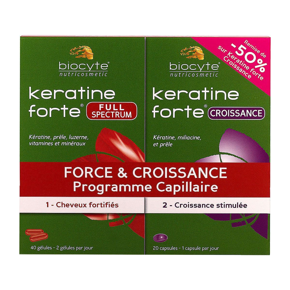 BIOCYTE - Keratine Forte - Full Spectrum 40 Gélules - Croissance 20 ...