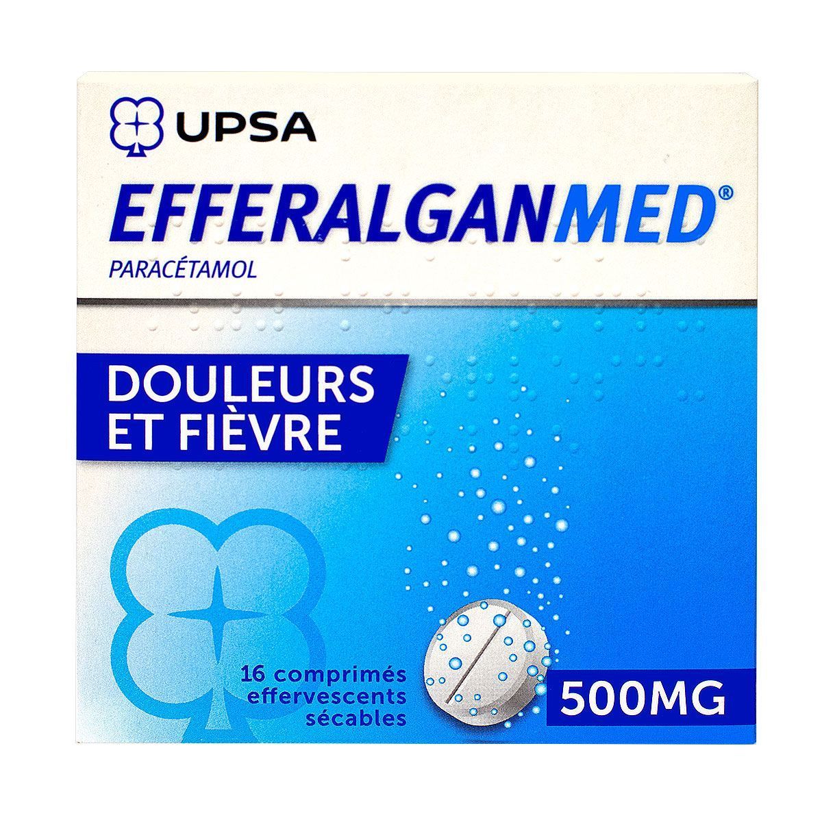 UPSA Efferalgan med 500mg Paracétamol - Douleurs Fièvre - 16 Comprimés ...