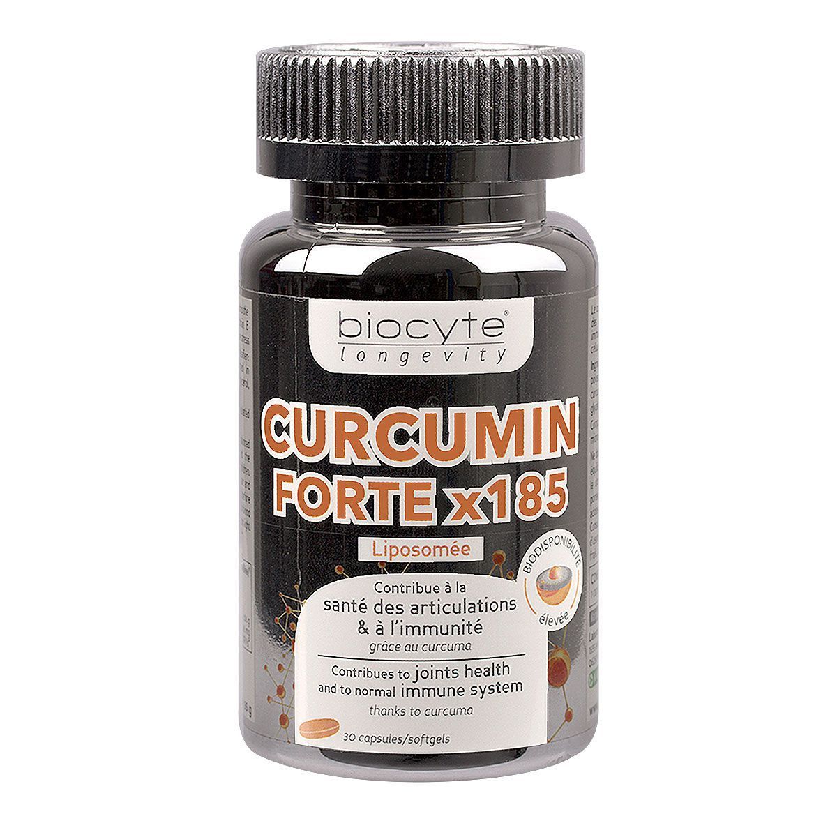 BIOCYTE Curcumin Forte X185 - Santé Articulation et Immunité - 30 capsules