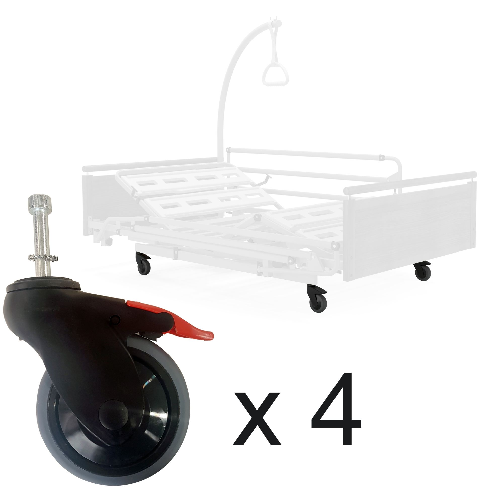Roues complètes pour lit médical Fortissimo - Par 4 - HMS-VILGO