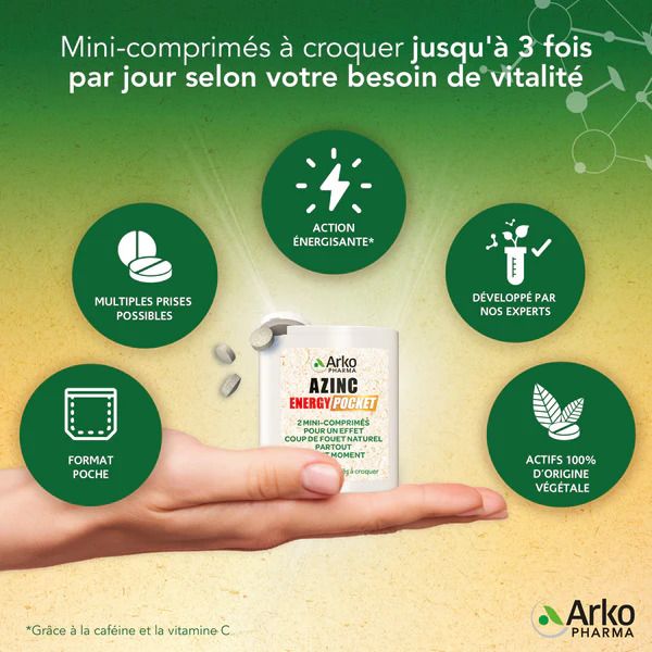 Azinc Energy Pocket Effet coup de fouet naturel 60 comprimés ARKOPHARMA